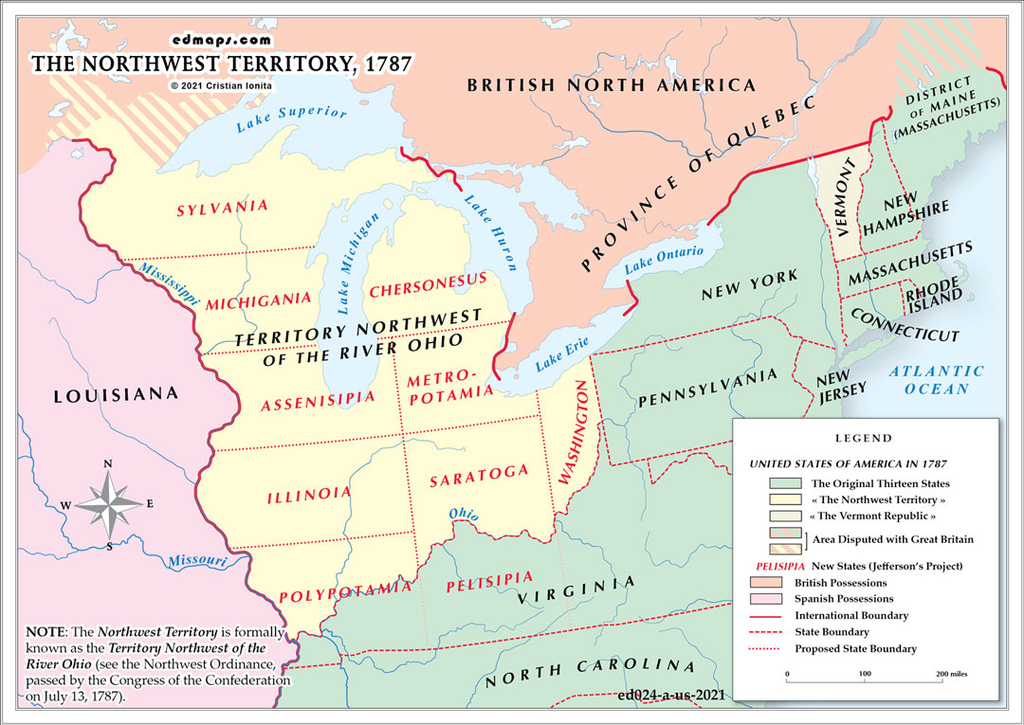 Map of the Northwest Territory 1787 - Historical Maps of the Unites ...