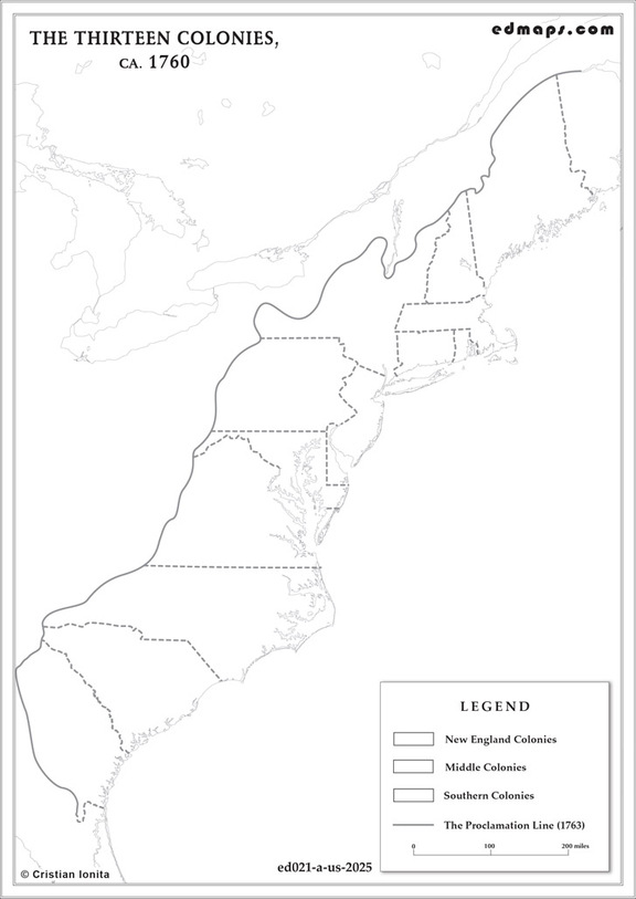 Map of North America in 1750 - Edmaps.com